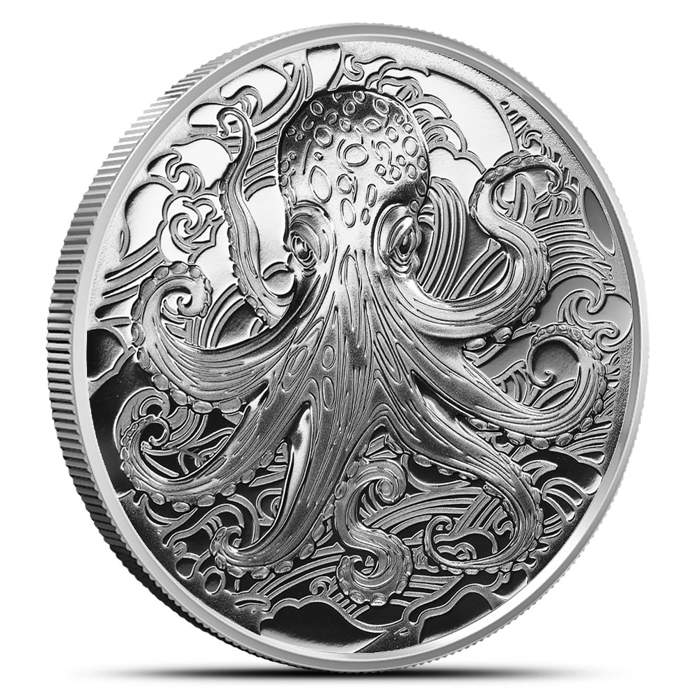 2025 1 oz Pitcairn Islands Silver Ocean Wonders Octopus Coin l JM Bullion™